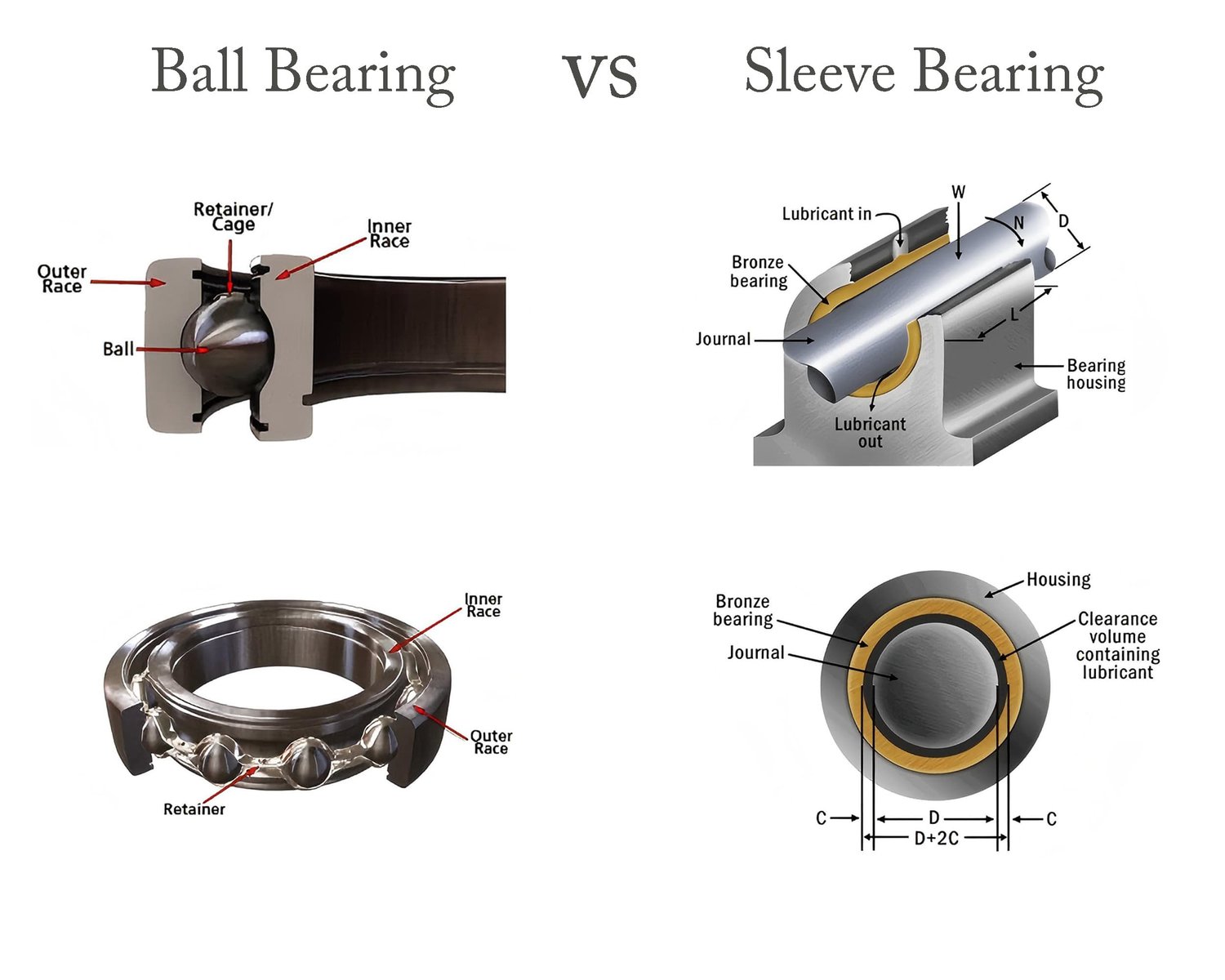 Sleeve Bearing vs Ball Bearing